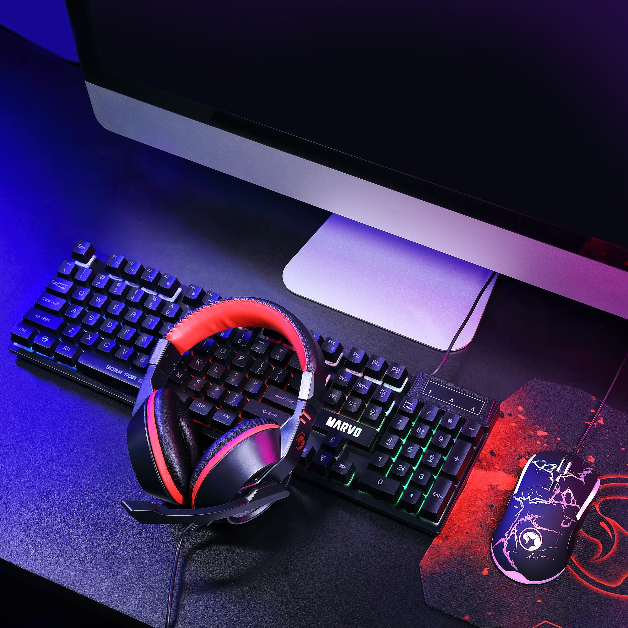 MARVO CM409 COMBO SET (4in1), miš, tipkovnica, podloga i headset - TIA ...